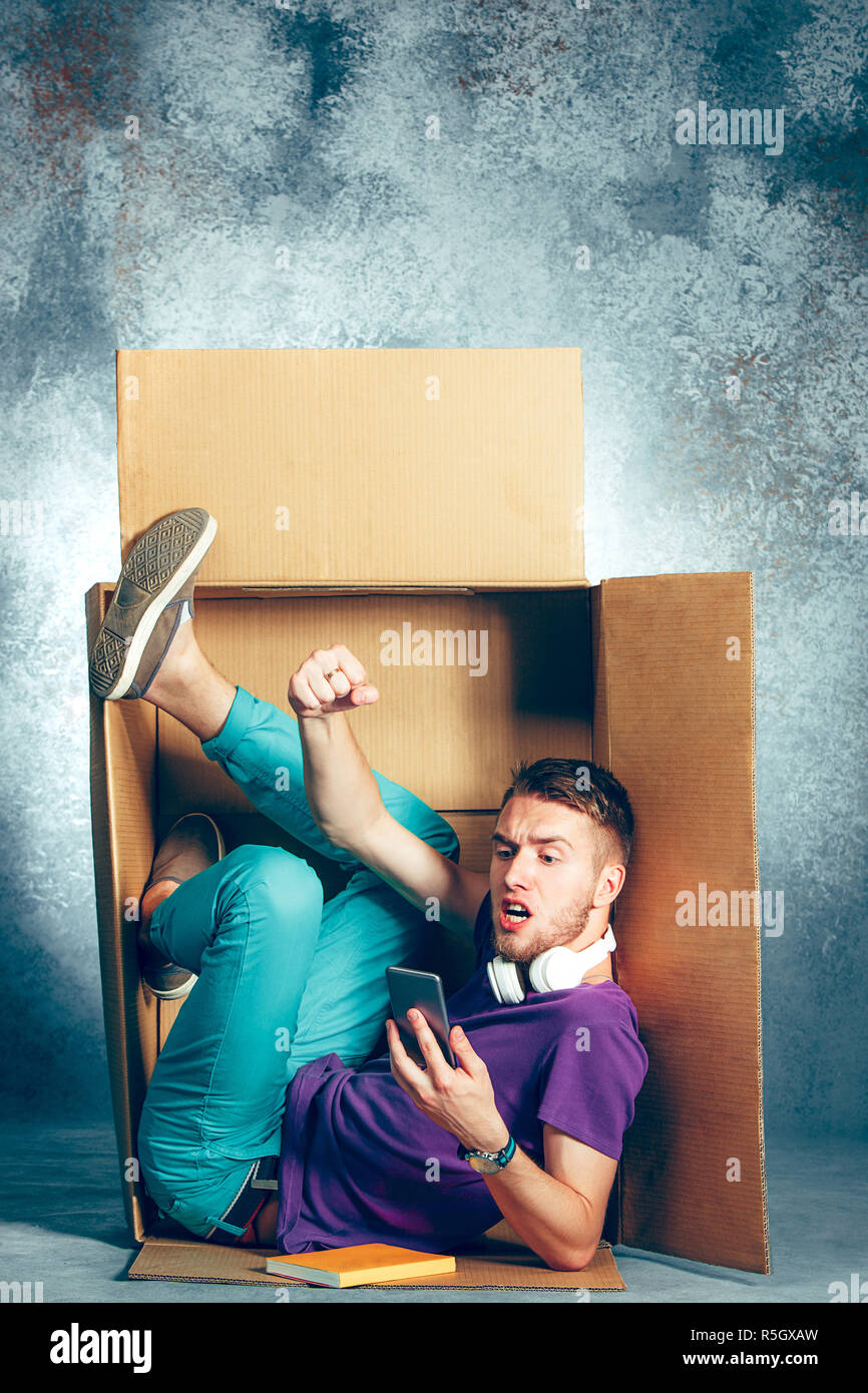 Man inside telephone box hi-res stock photography and images - Alamy