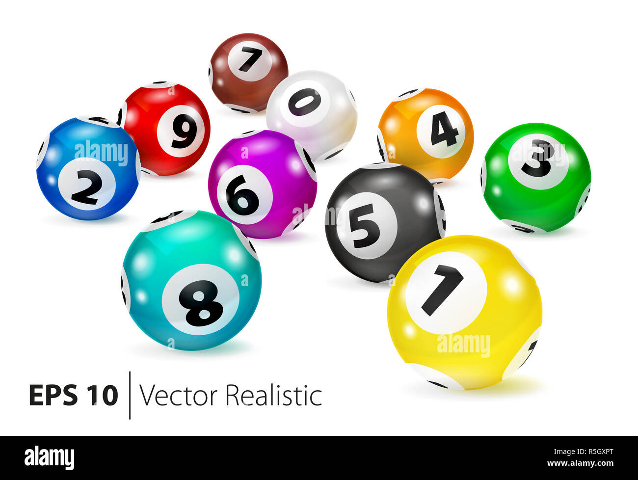 Vector Colorful Bingo balls lie in random order Stock Photo - Alamy