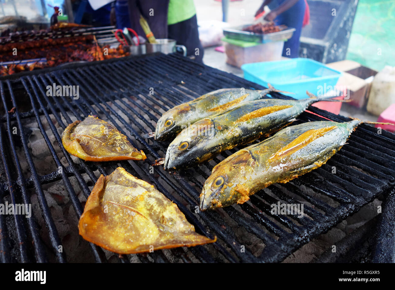 Grilled fish at Sabah Malaysian Stock Photo - Alamy