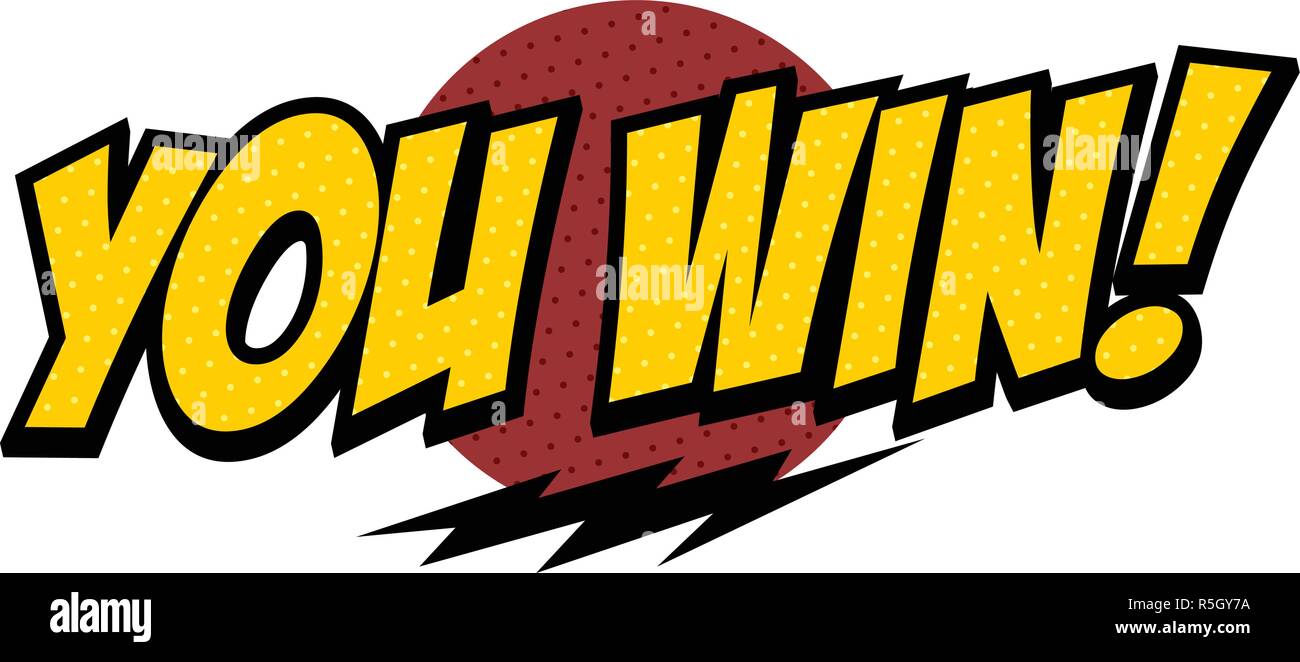 you win word text with thunder greeting theme Stock Vector Image & Art ...