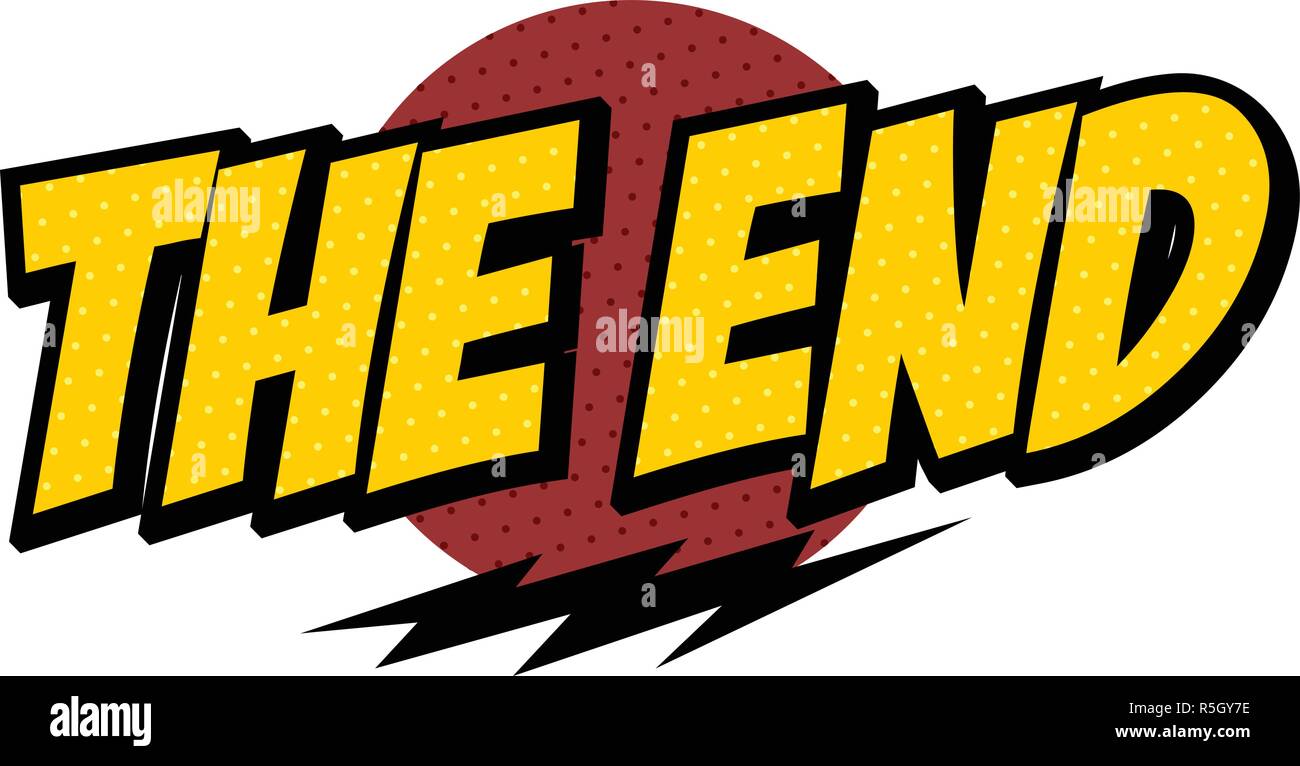 the end word text with thunder greeting theme Stock Vector Image & Art ...