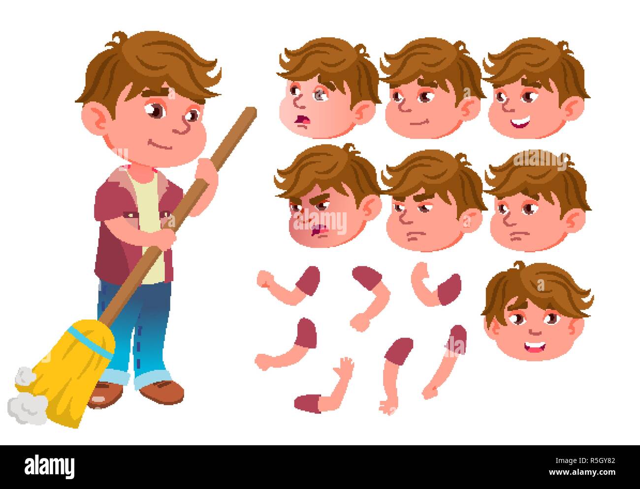 Preteen facial expression isolated Stock Vector Images - Alamy