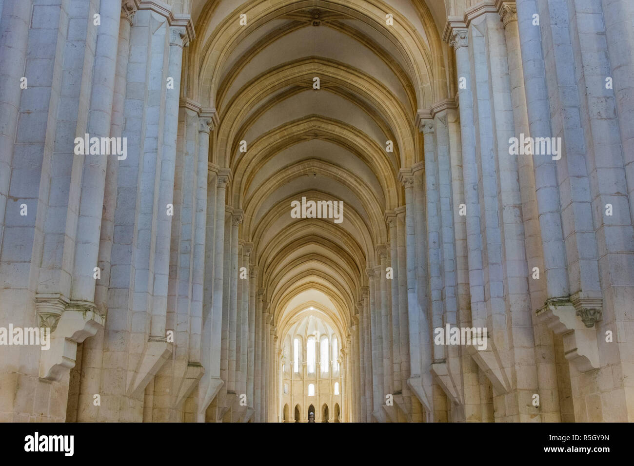 Alcobaca, Portugal - September 22, 2018 : Details inside the monastery ...