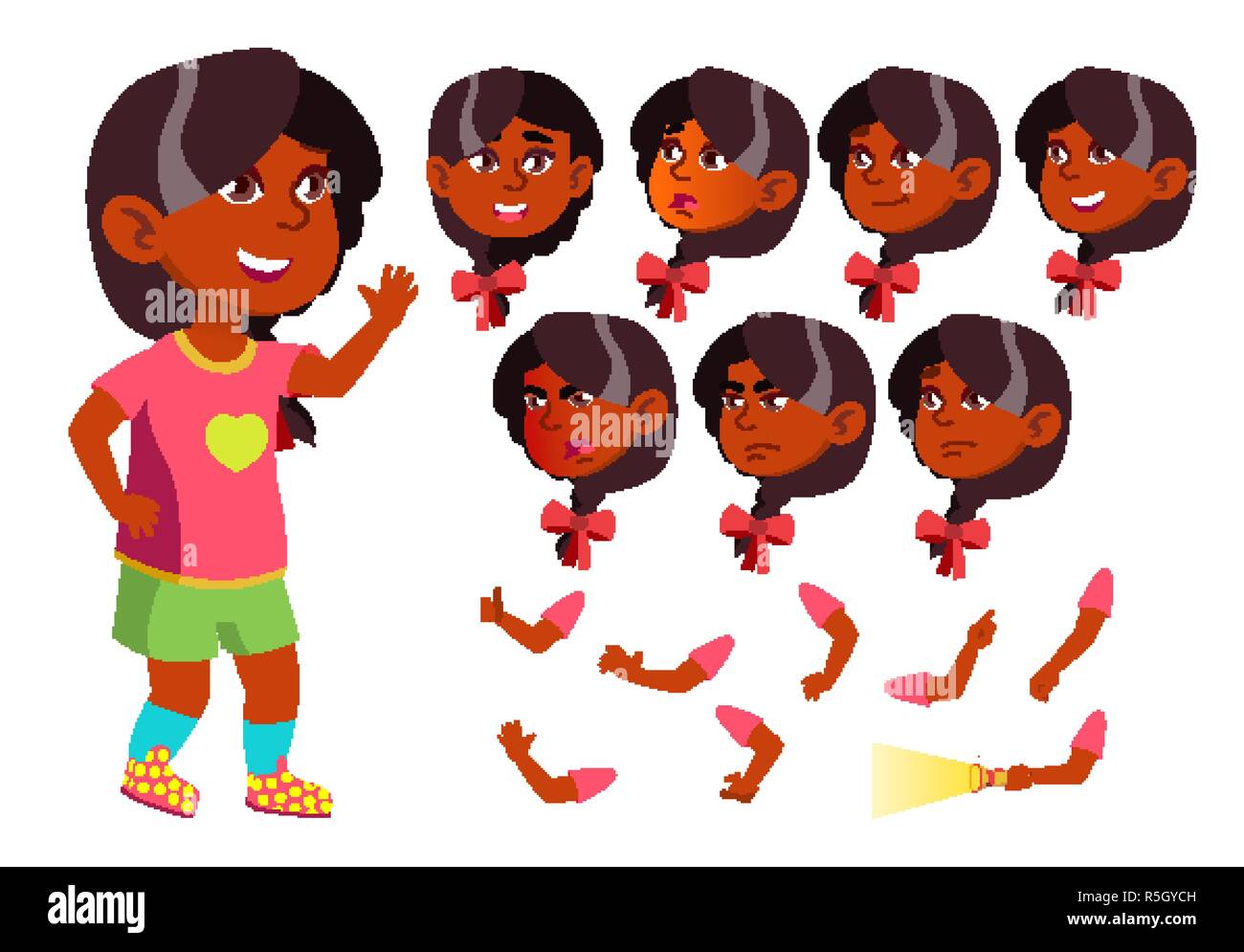 Girl, Child, Kid, Teen Vector. Indian, Hindu. Asian. Friend. Clever ...