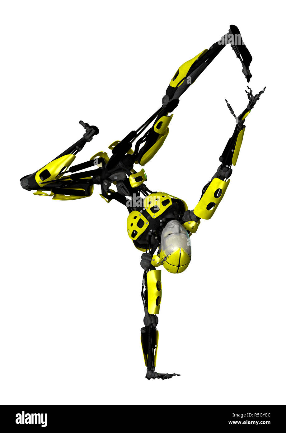 3D Rendering Dancing Robot on White Stock Photo - Alamy