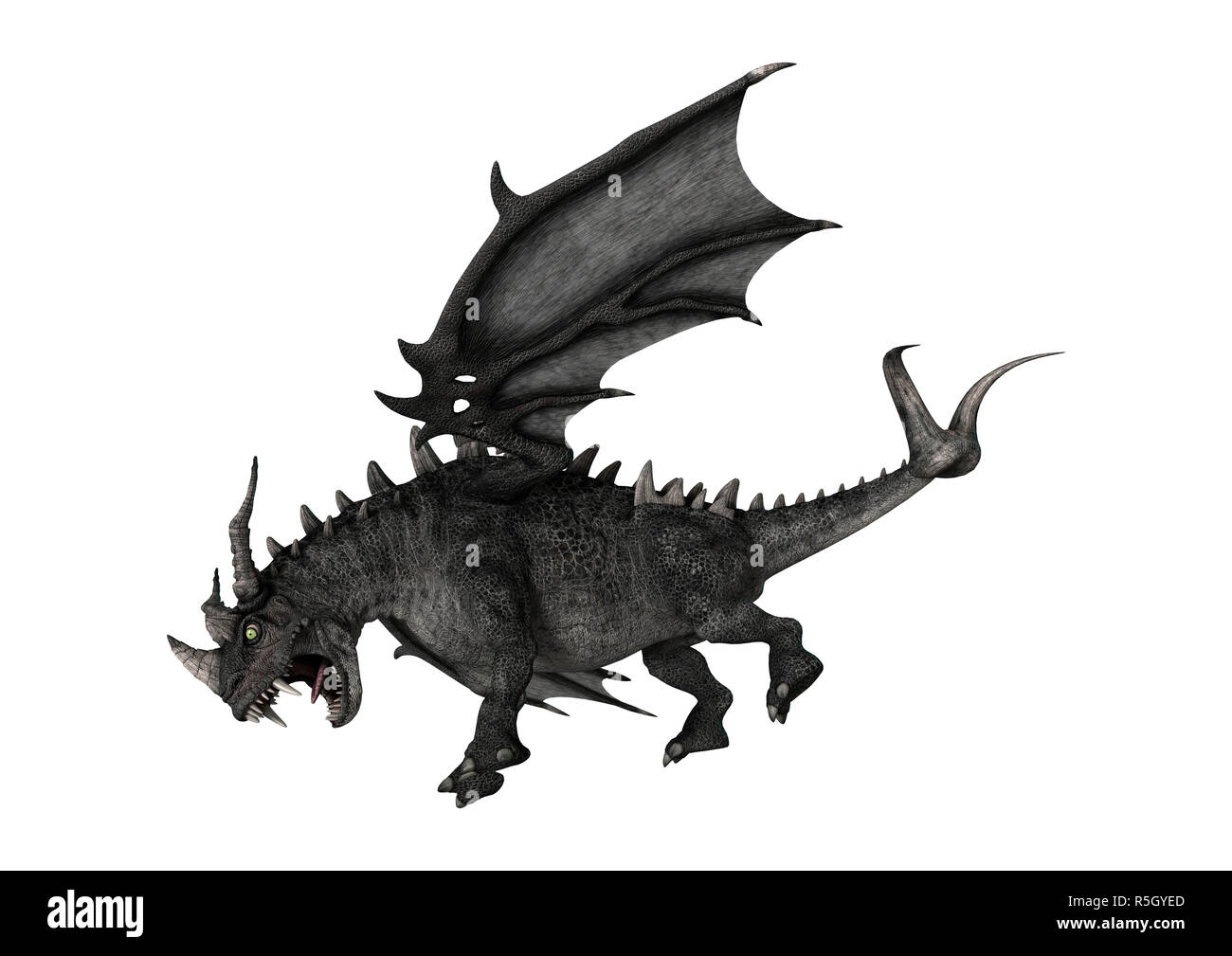 3D Rendering Fantasy Dragon on White Stock Photo - Alamy