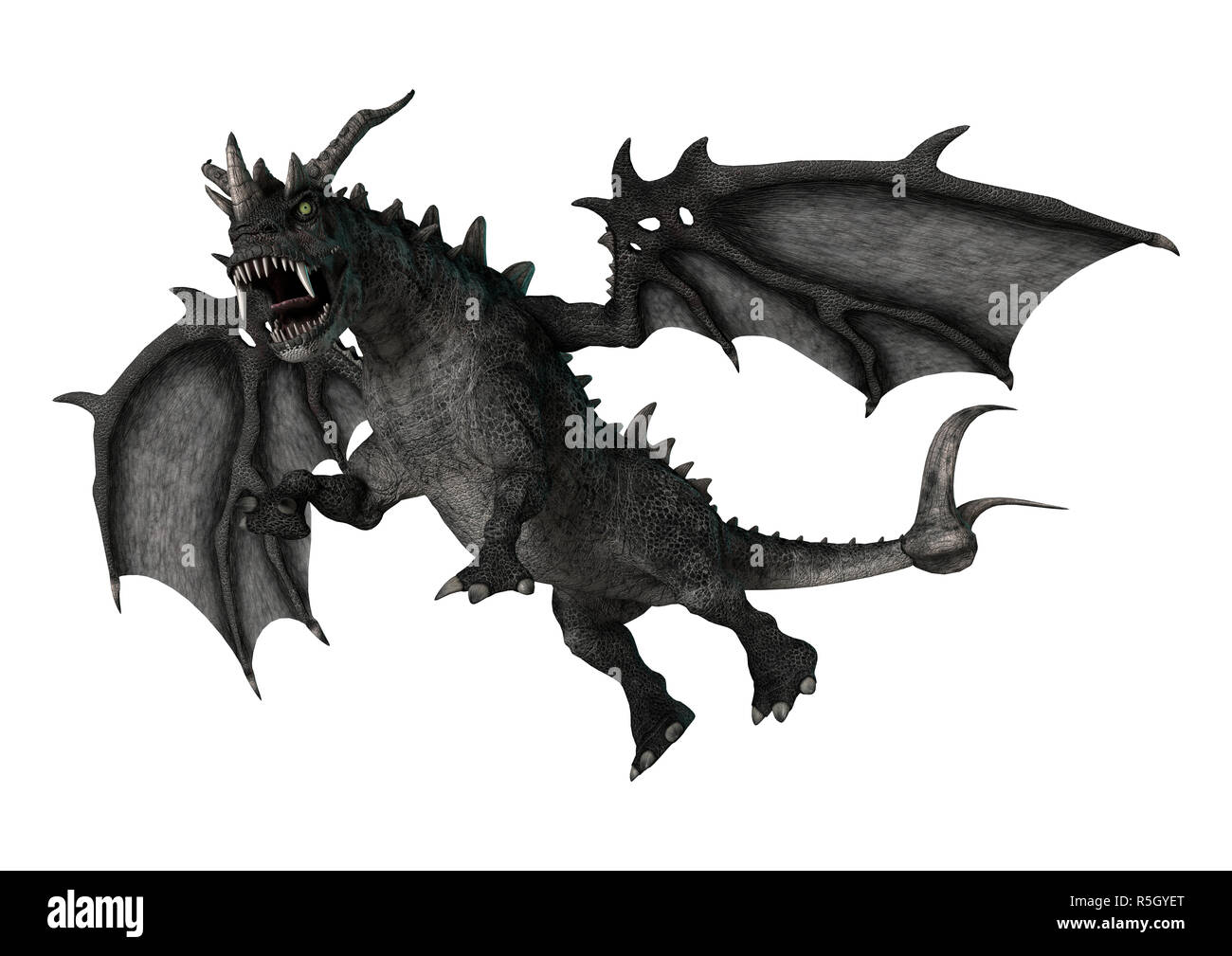 3D Rendering Fantasy Dragon on White Stock Photo - Alamy