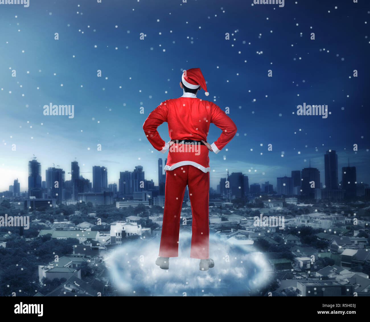 Top view santa claus standing hi-res stock photography and images - Alamy