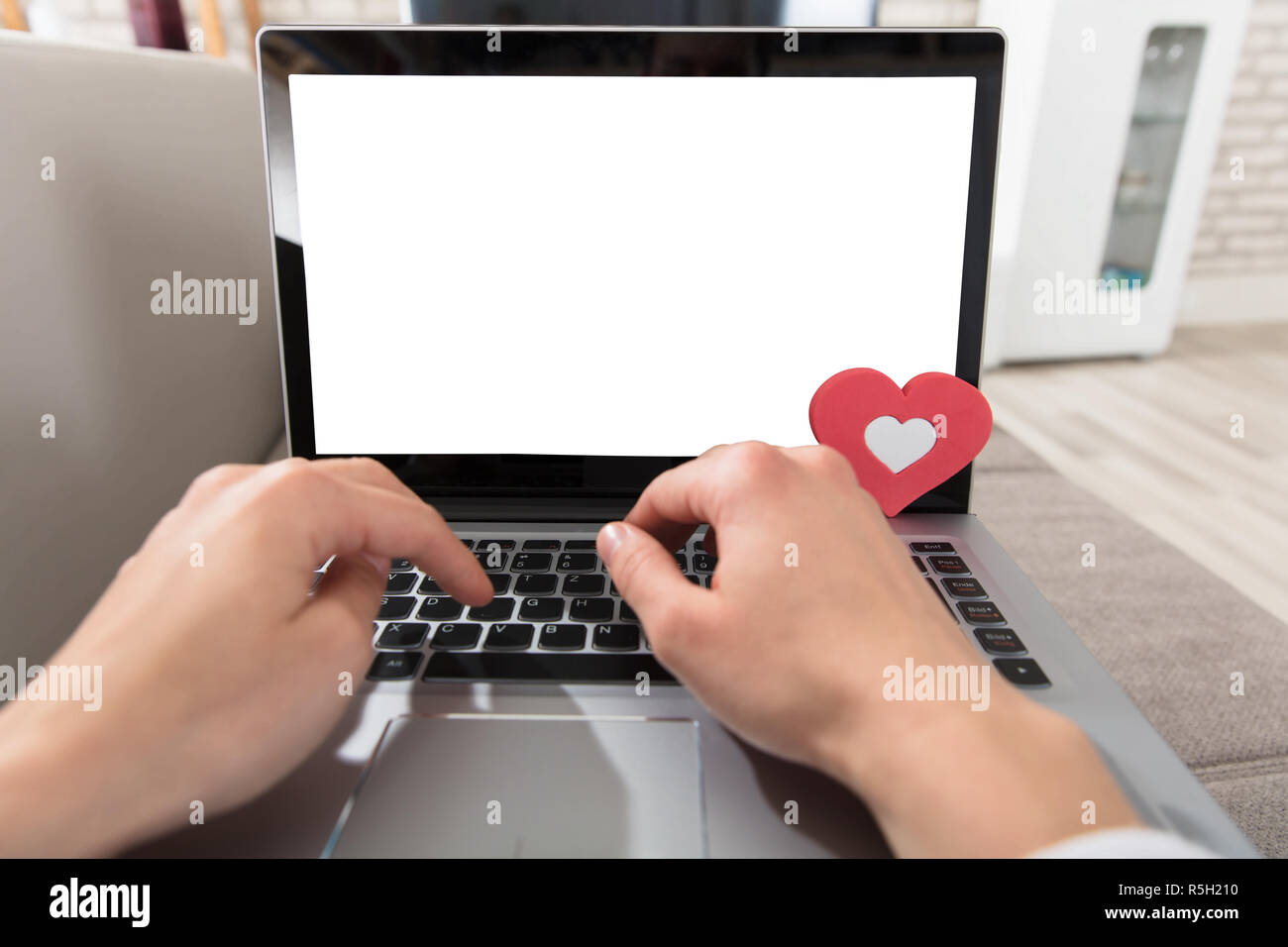 Human hands open laptop typing hi-res stock photography and images - Alamy