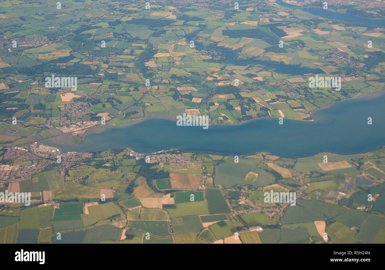Aerial view of River Stour, Suffolk, UK Stock Photo - Alamy