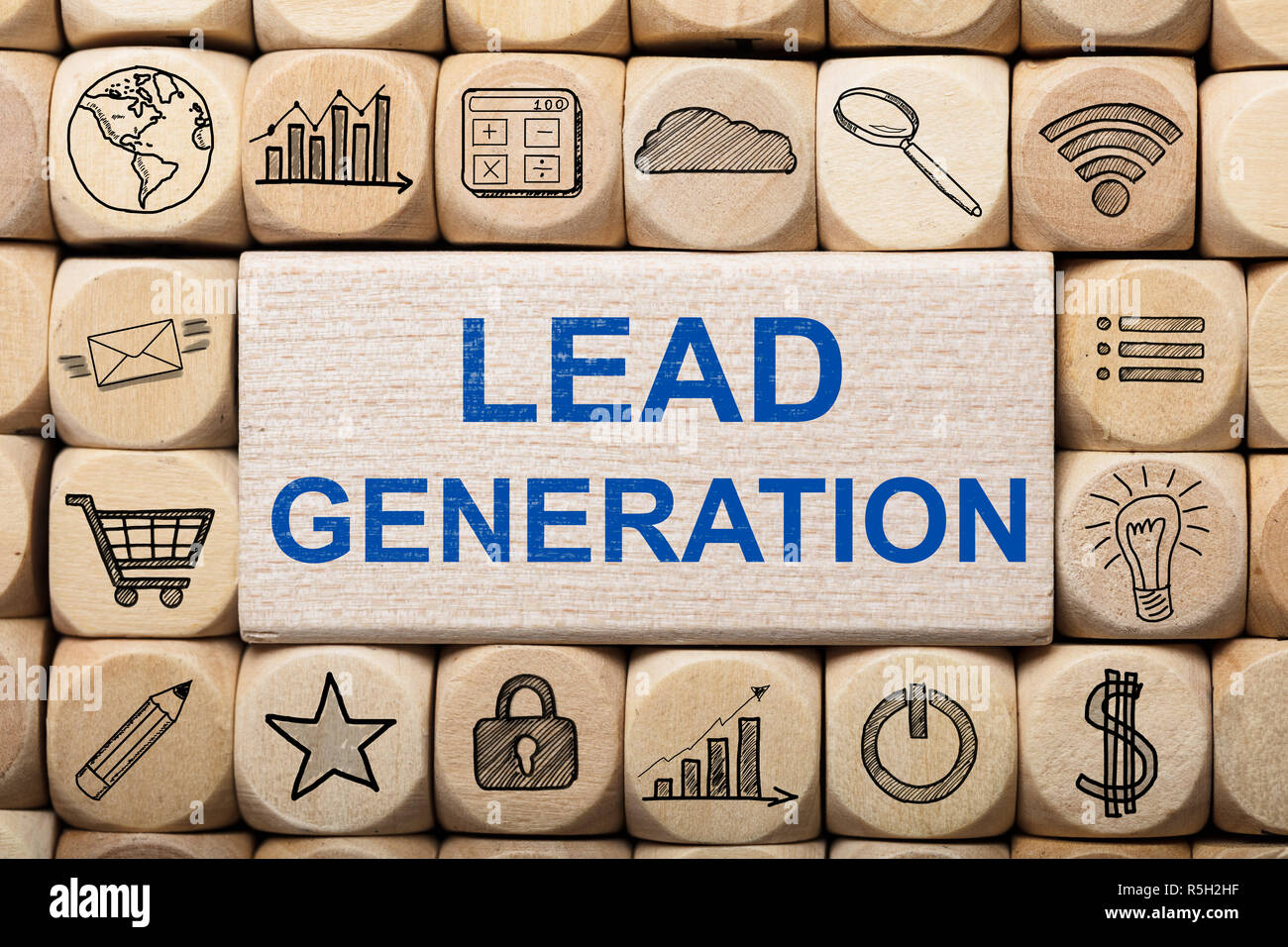Lead Generation Text On Wooden Block Stock Photo - Alamy