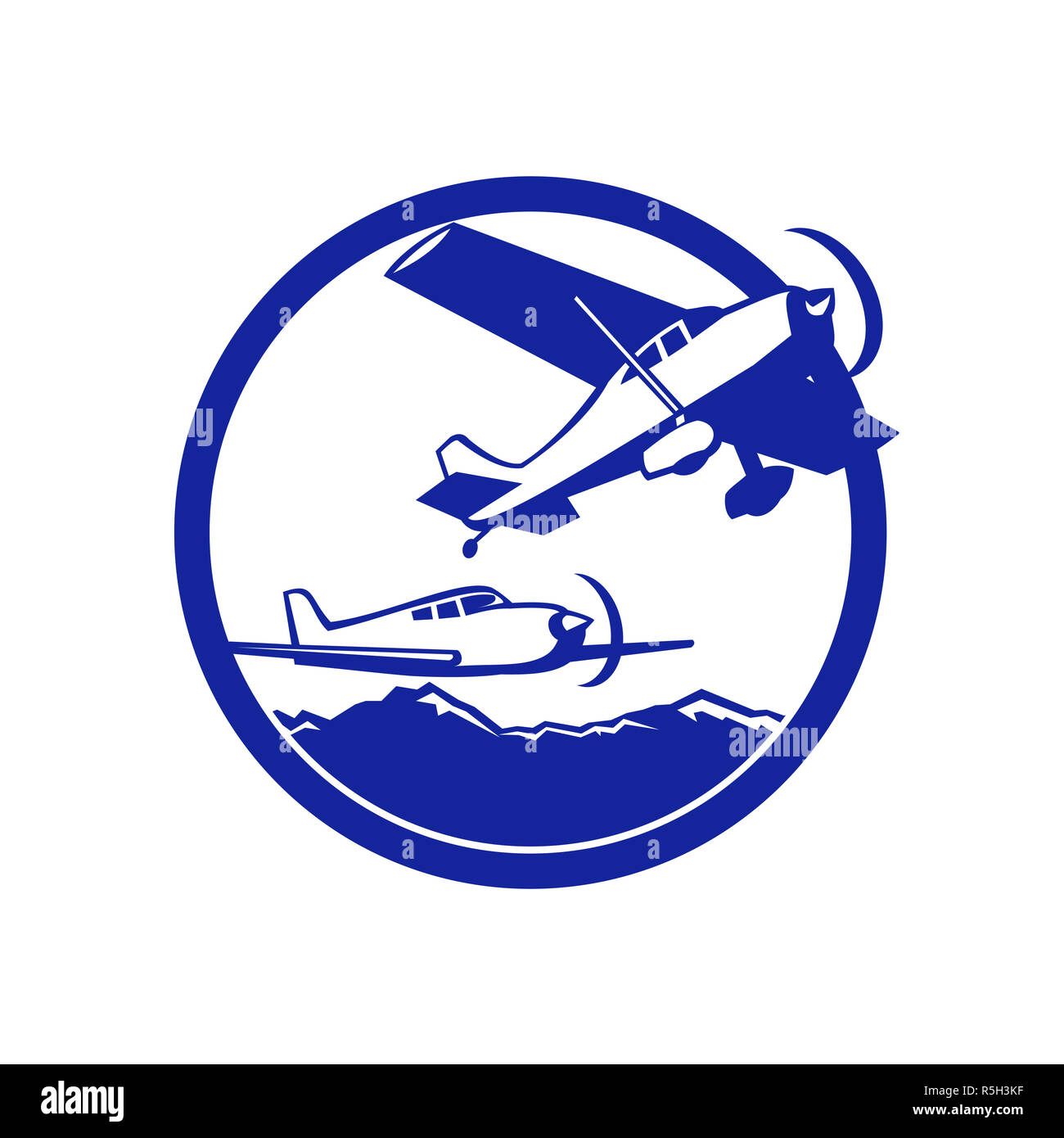 Fixed Wing Light Plane Flight Circle Retro Stock Photo - Alamy