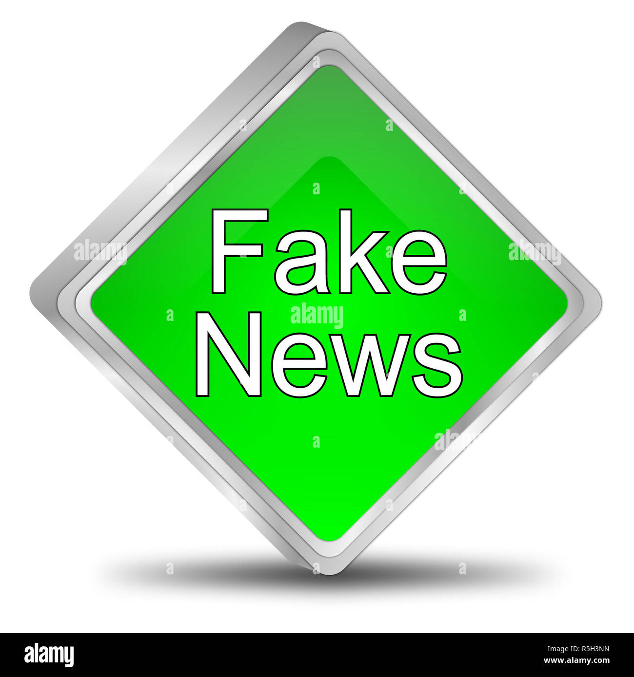 green Fake News button - 3D illustration Stock Photo - Alamy