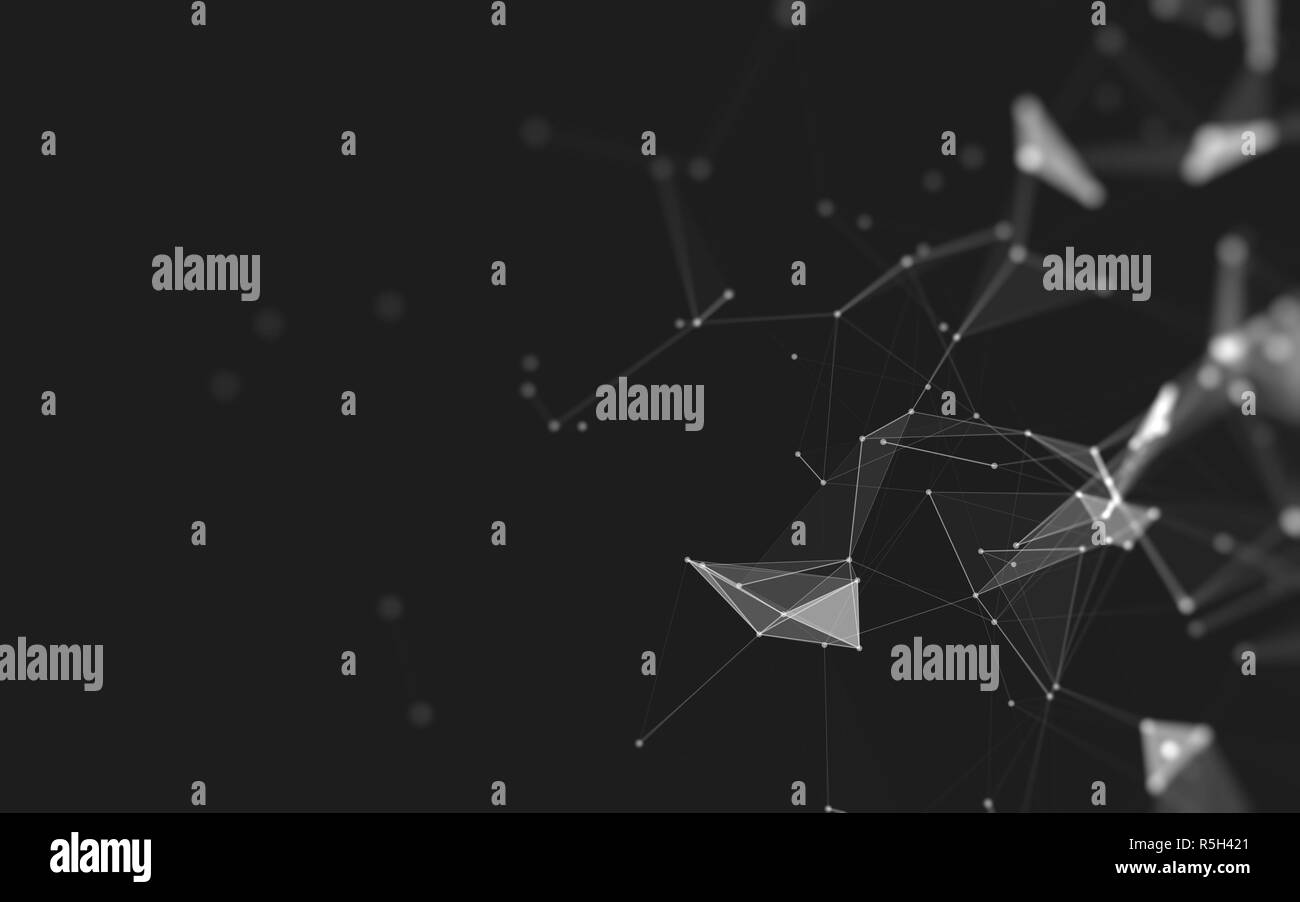 Abstract polygonal space low poly dark background, 3d rendering Stock ...