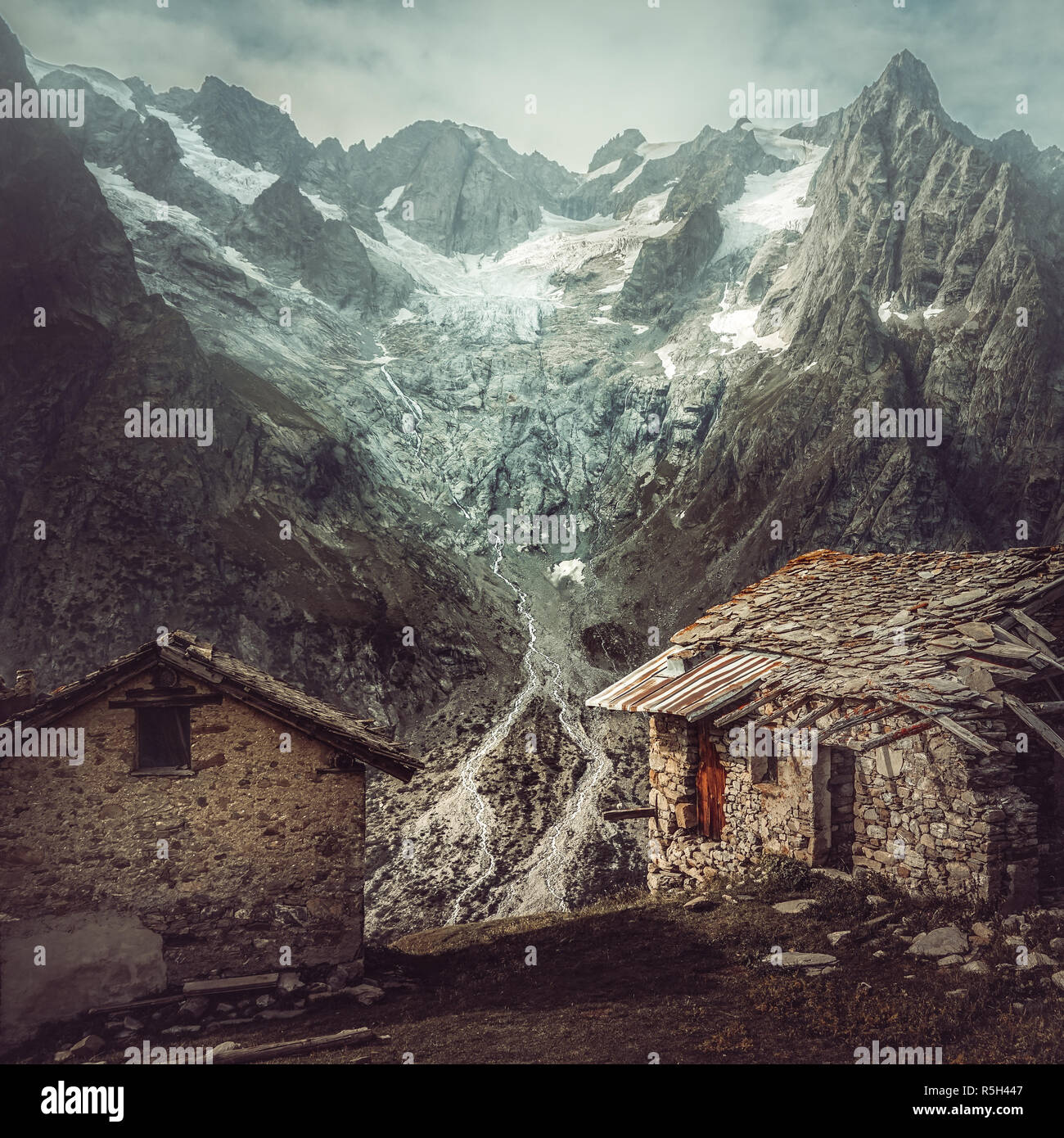 Alpine landscape in Val Ferret, Italy Stock Photo - Alamy
