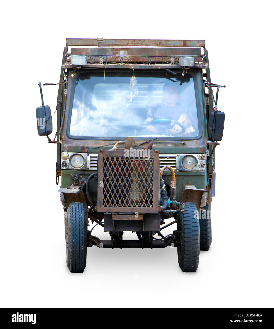 Chinese Manufactured tractor truck isolated on white background ...