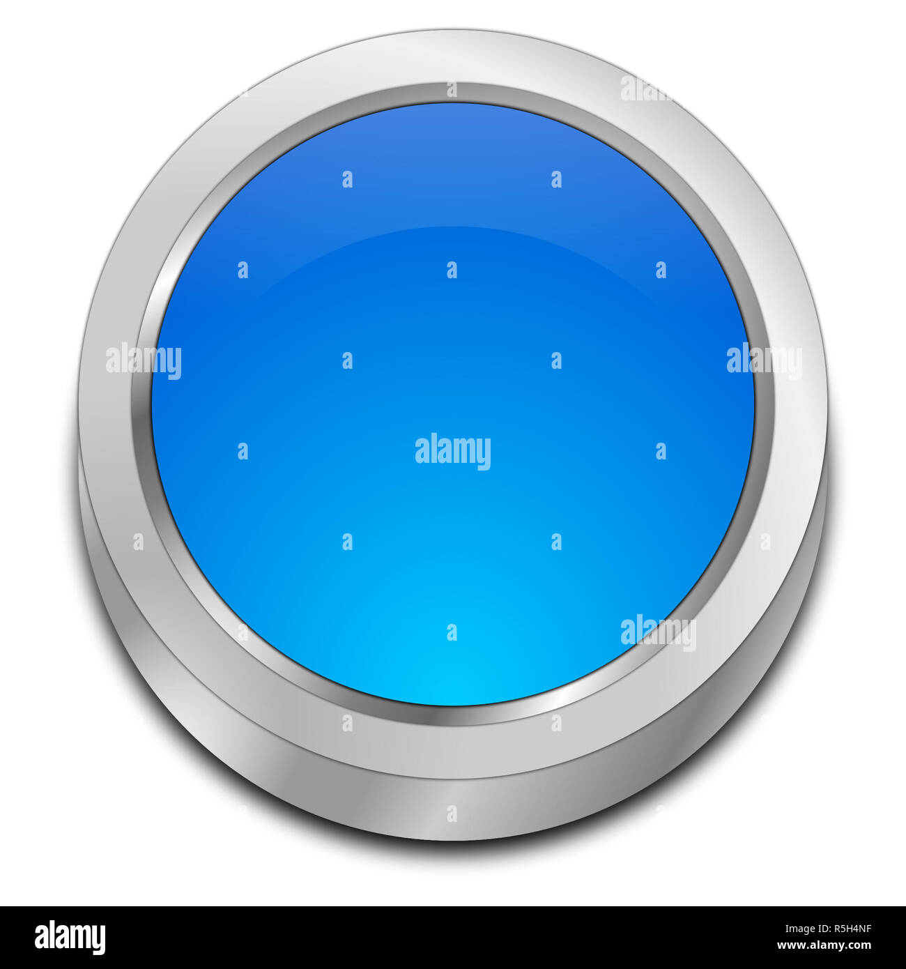 glossy blue blank Button - 3D illustration Stock Photo - Alamy