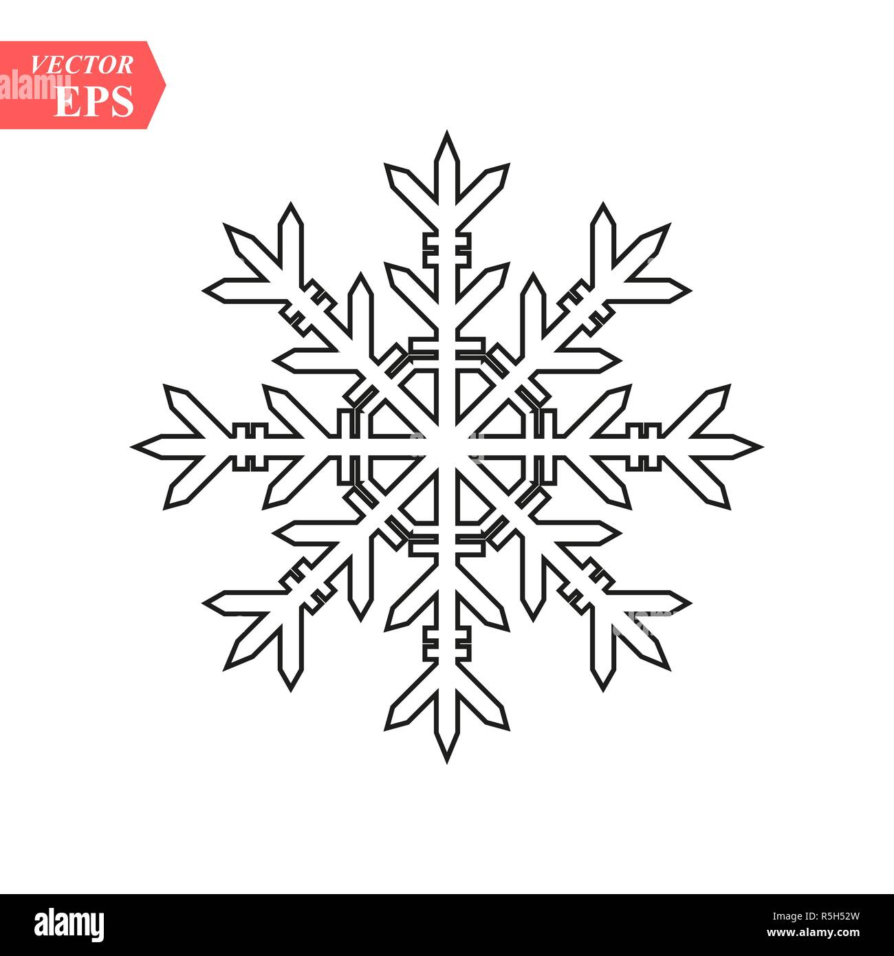 snowflake line icon, snow outline vector logo illustration, linear ...