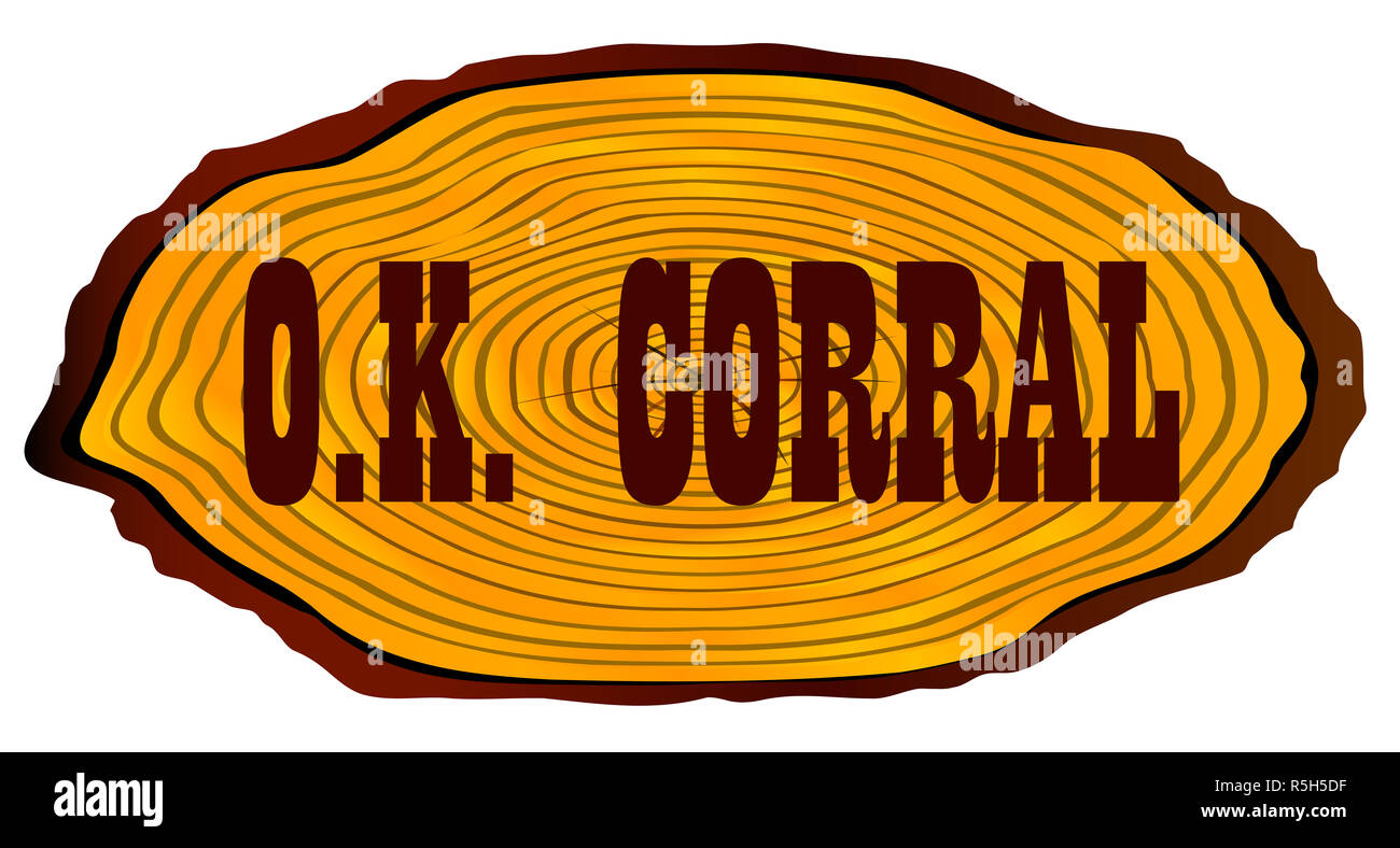 O.K. Corral Log Sign Stock Photo - Alamy