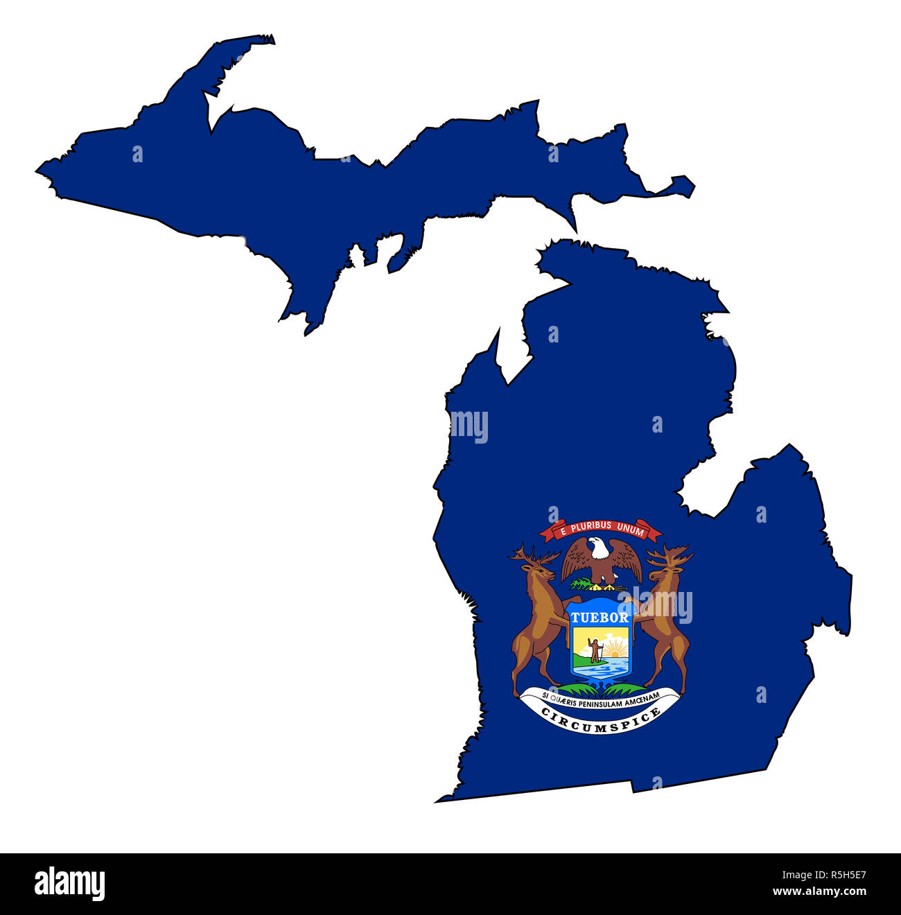 Map state michigan american flag Cut Out Stock Images & Pictures - Alamy