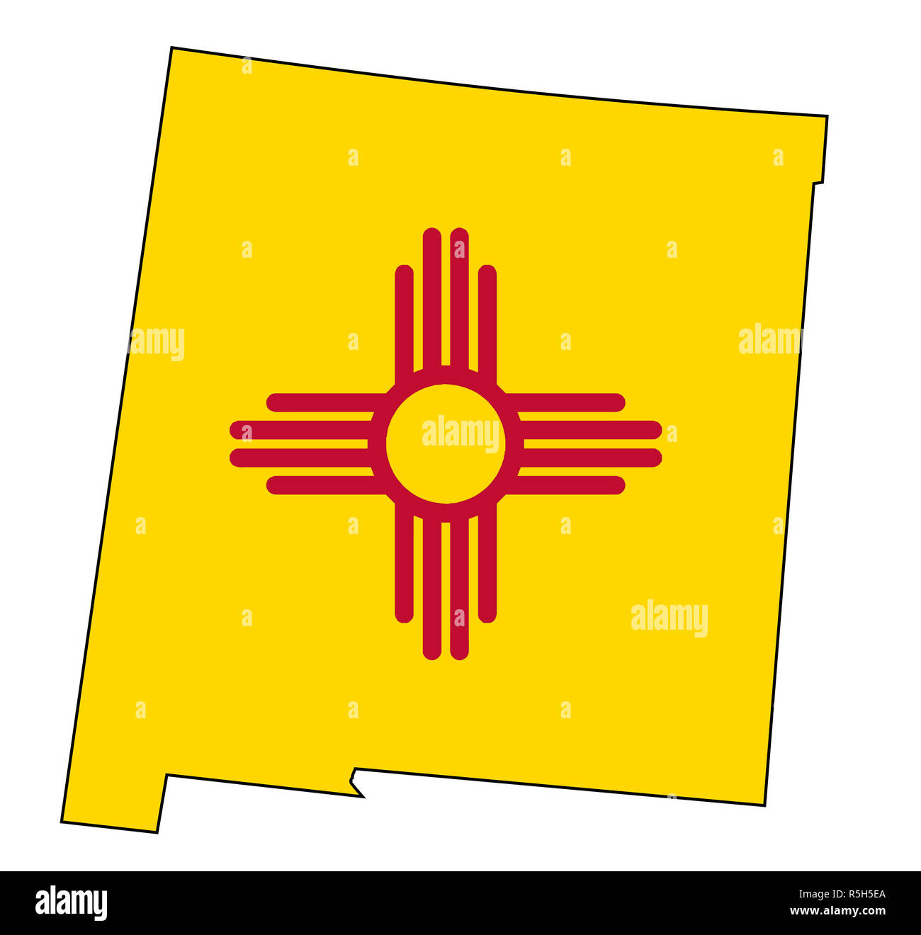 New Mexico Outline Map and Flag Stock Photo - Alamy