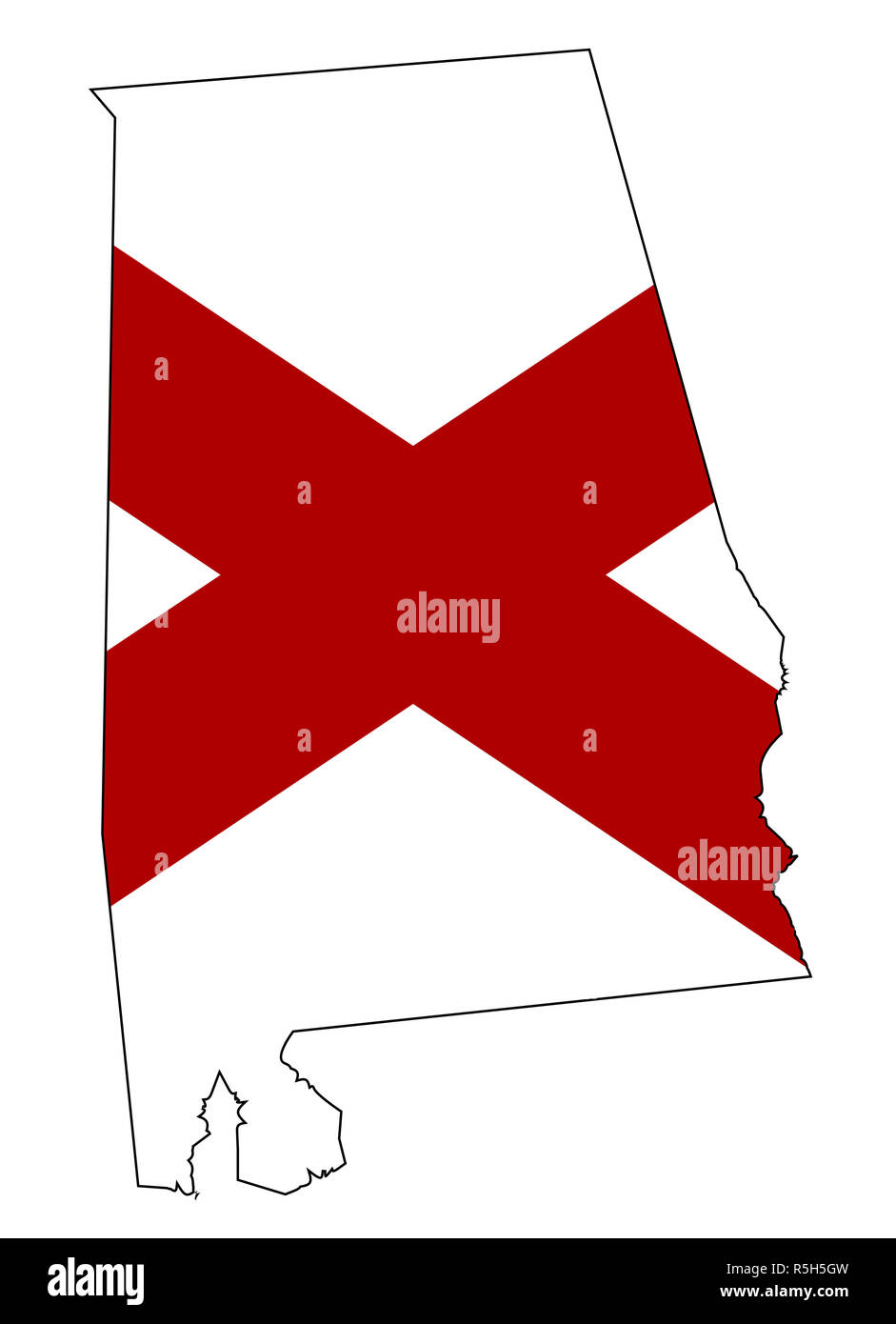 Alabama State Flag and Outline Map Stock Photo - Alamy