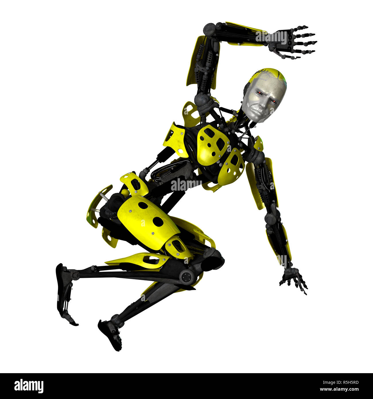 3D Rendering Dancing Robot on White Stock Photo - Alamy