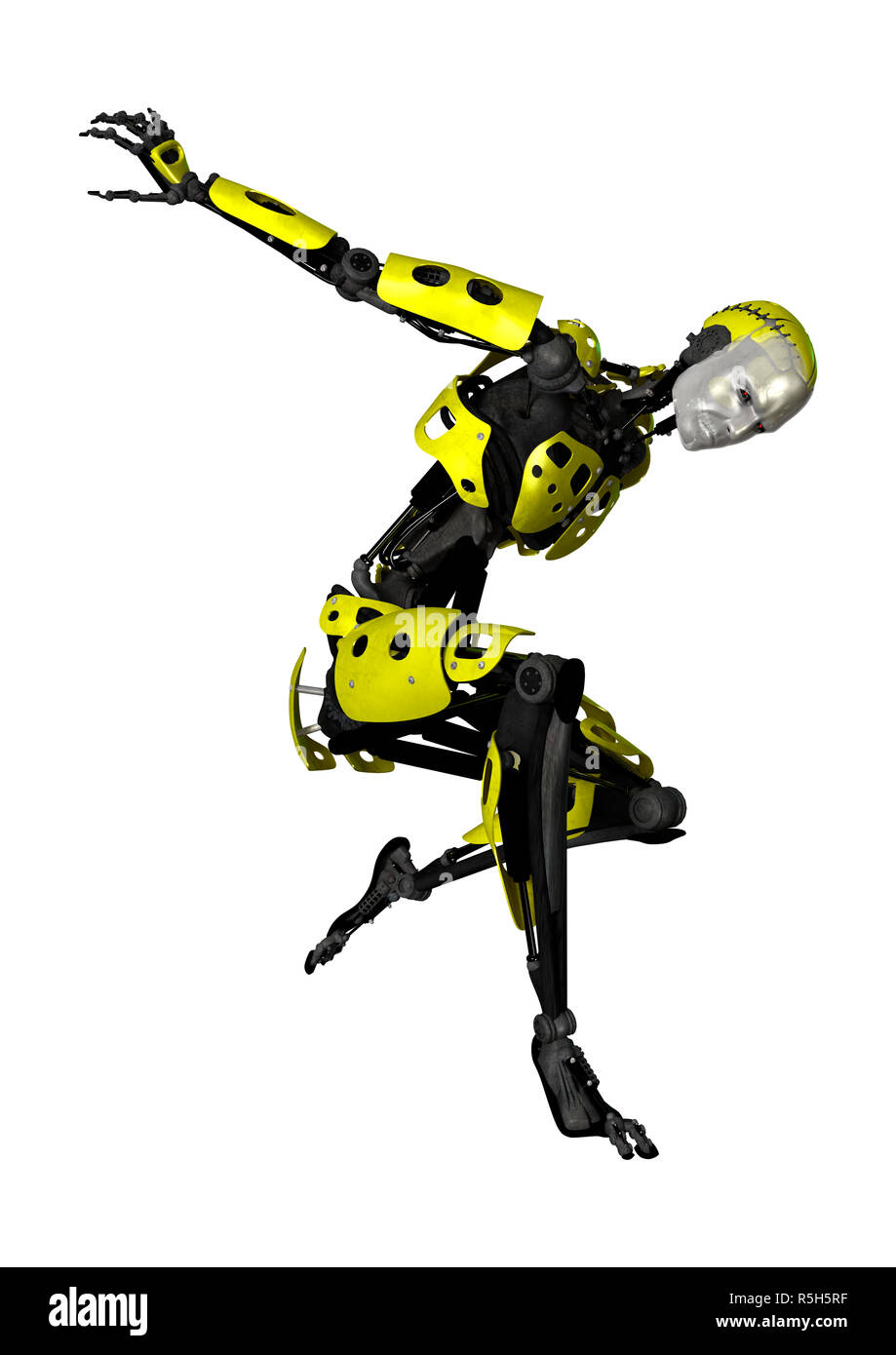 3D Rendering Dancing Robot on White Stock Photo - Alamy