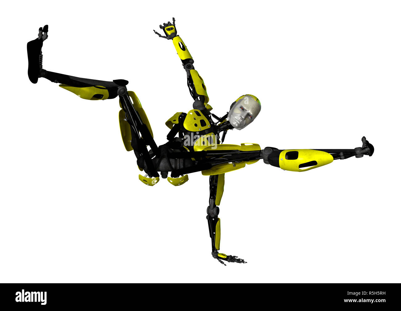 3D Rendering Dancing Robot on White Stock Photo - Alamy
