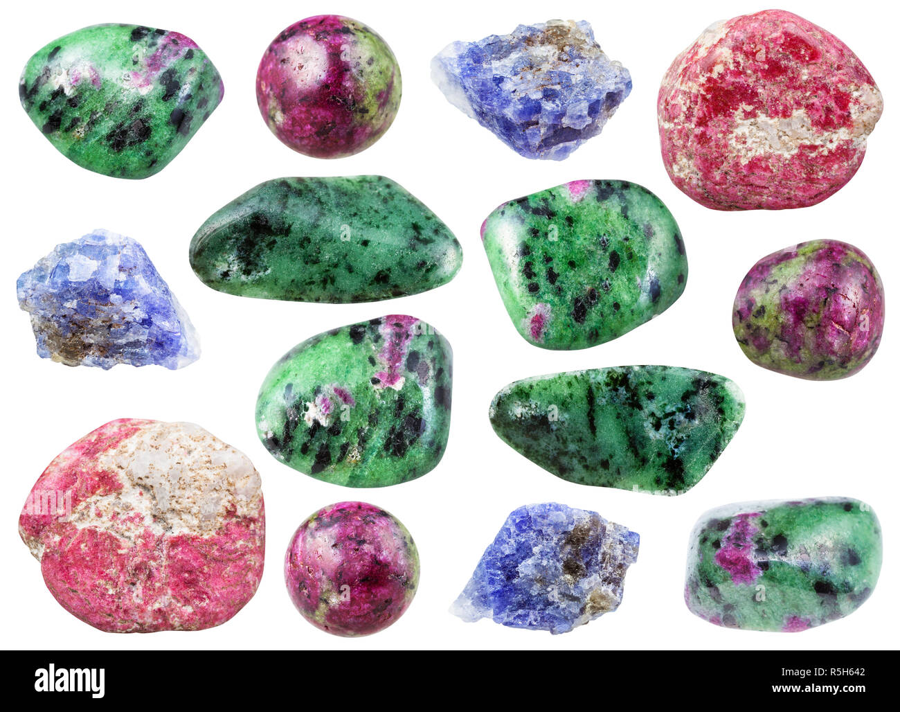 collection of various zoisite gemstones Stock Photo - Alamy