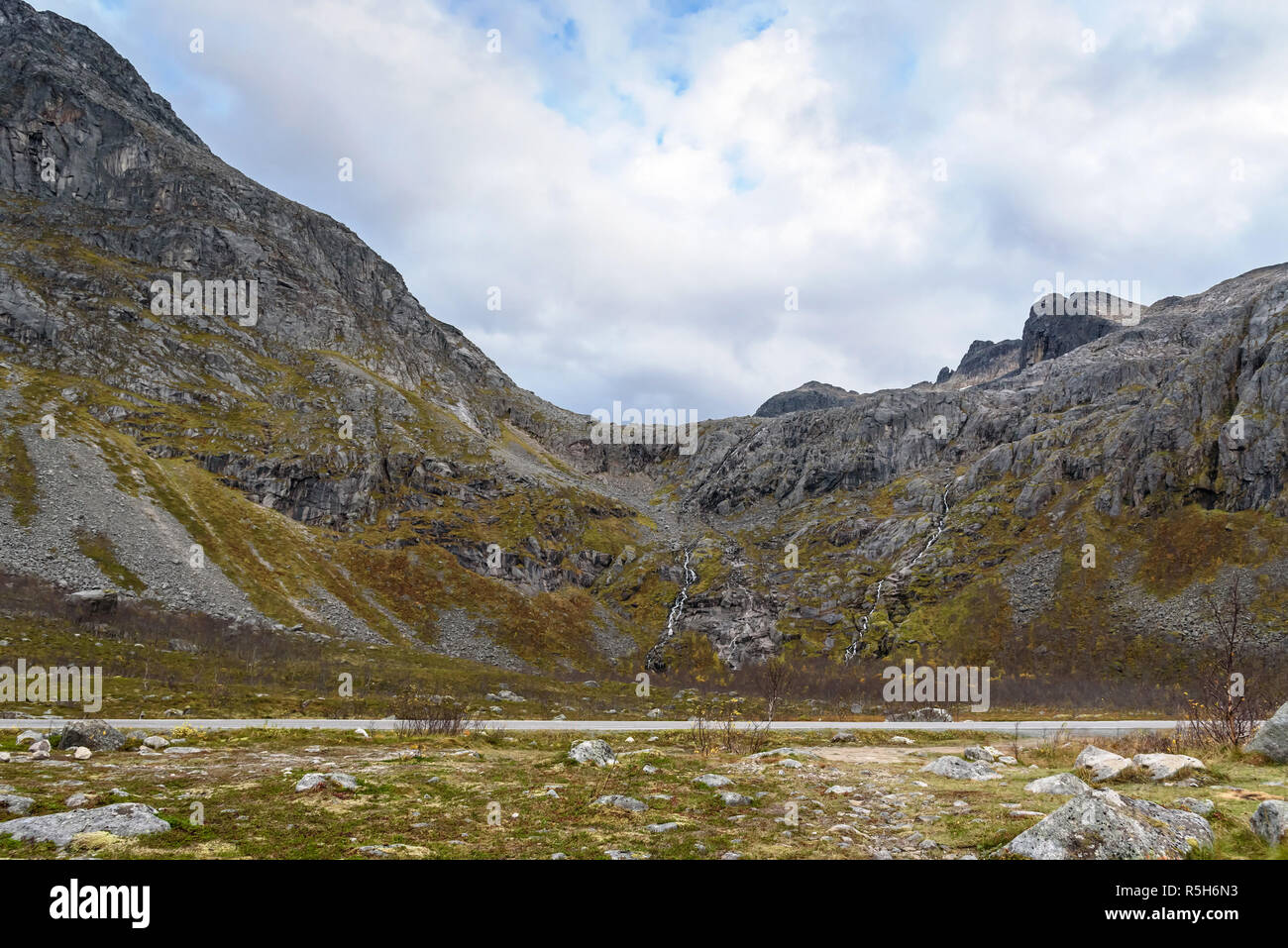 Beautiful mountain range landscape, Tromso, Norway Stock Photo - Alamy