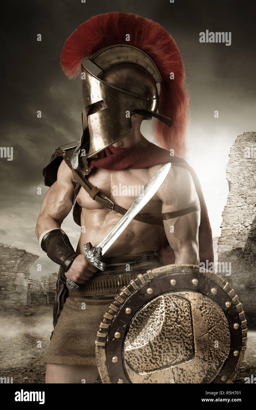 Ancient soldier or Gladiator Stock Photo - Alamy