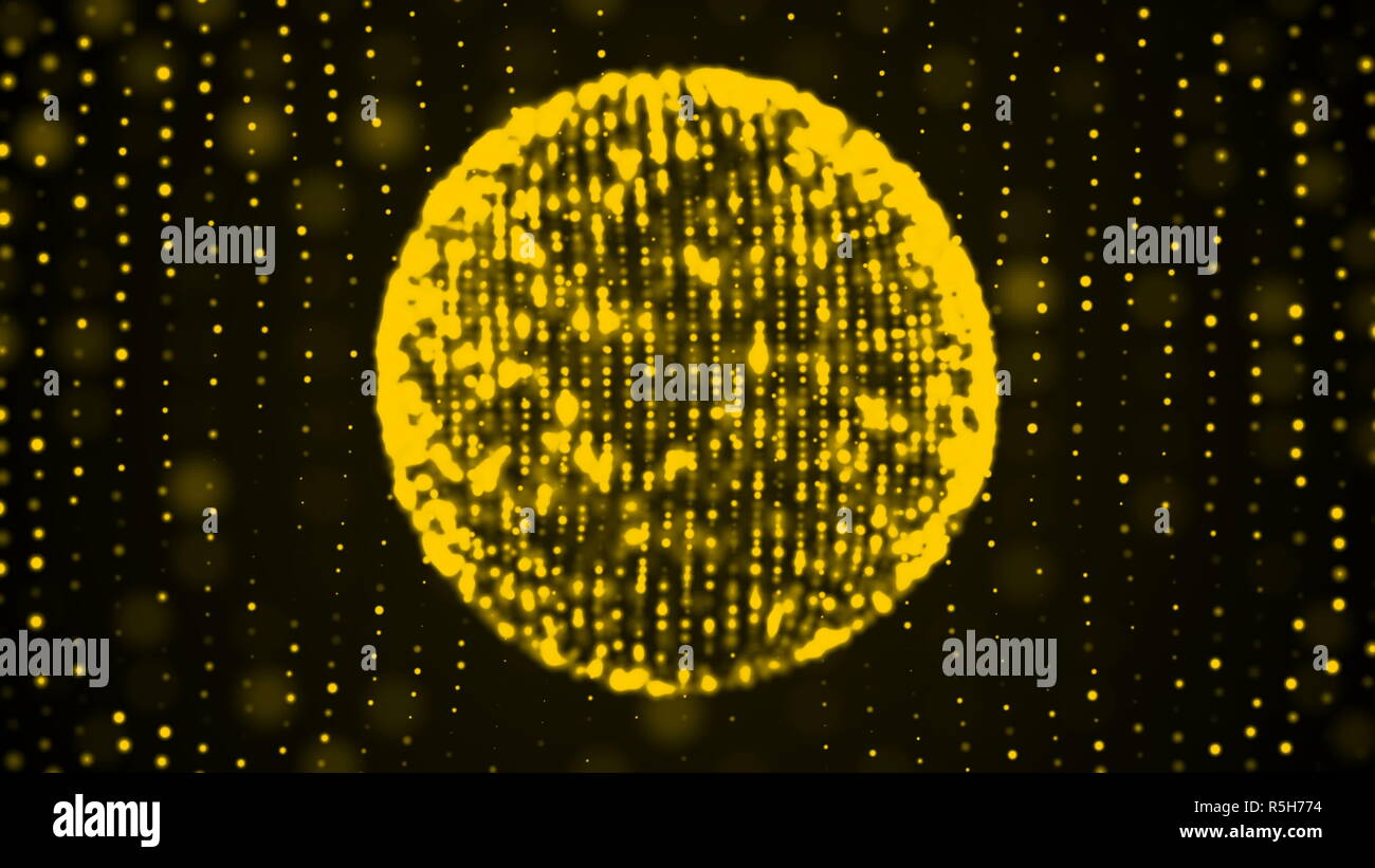 Colorful sphere in space with glowing particles. Abstract background ...
