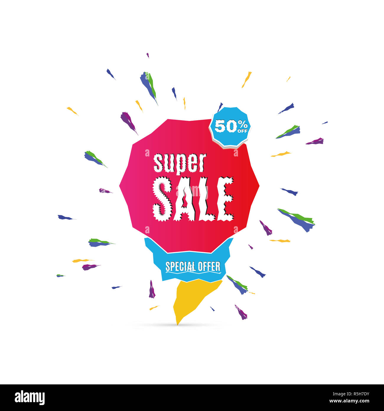 Super sale banner. Sale and discounts. Vector illustration Stock Photo ...