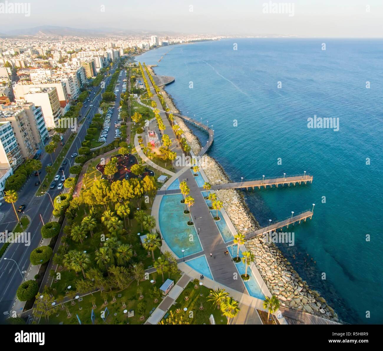 Aerial view of Molos, Limassol, Cyprus Stock Photo - Alamy