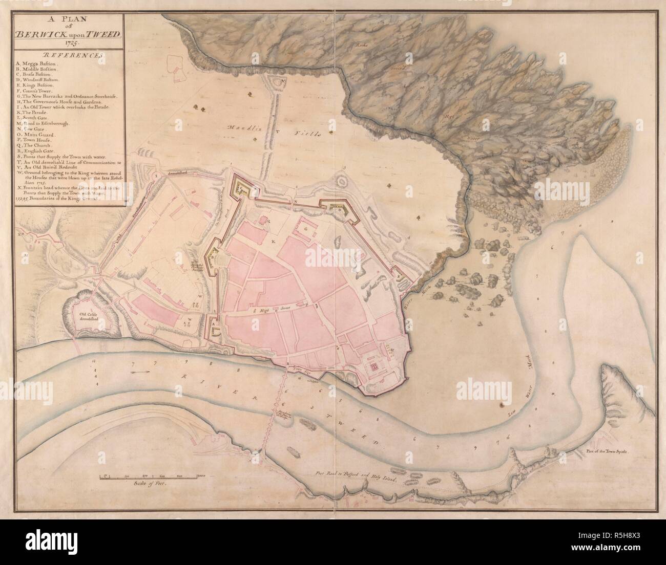 A plan of Berwick upon Tweed. A colored plan of Berwick upon Tweed ...