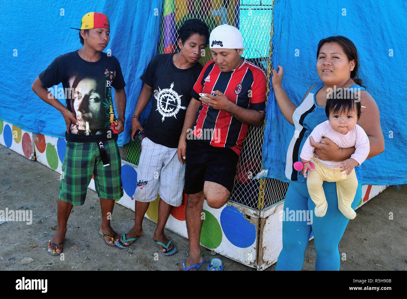 Amusement Park workers in PUERTO PIZARRO . Department of Tumbes .PERU ...