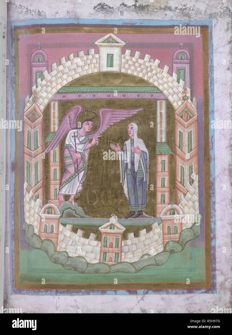 The Annunciation. Four Gospels. Ottonian Empire [Echternach]; circa ...