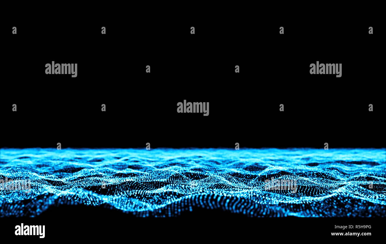 Digital wave particles form for digital background. 3d render Stock ...