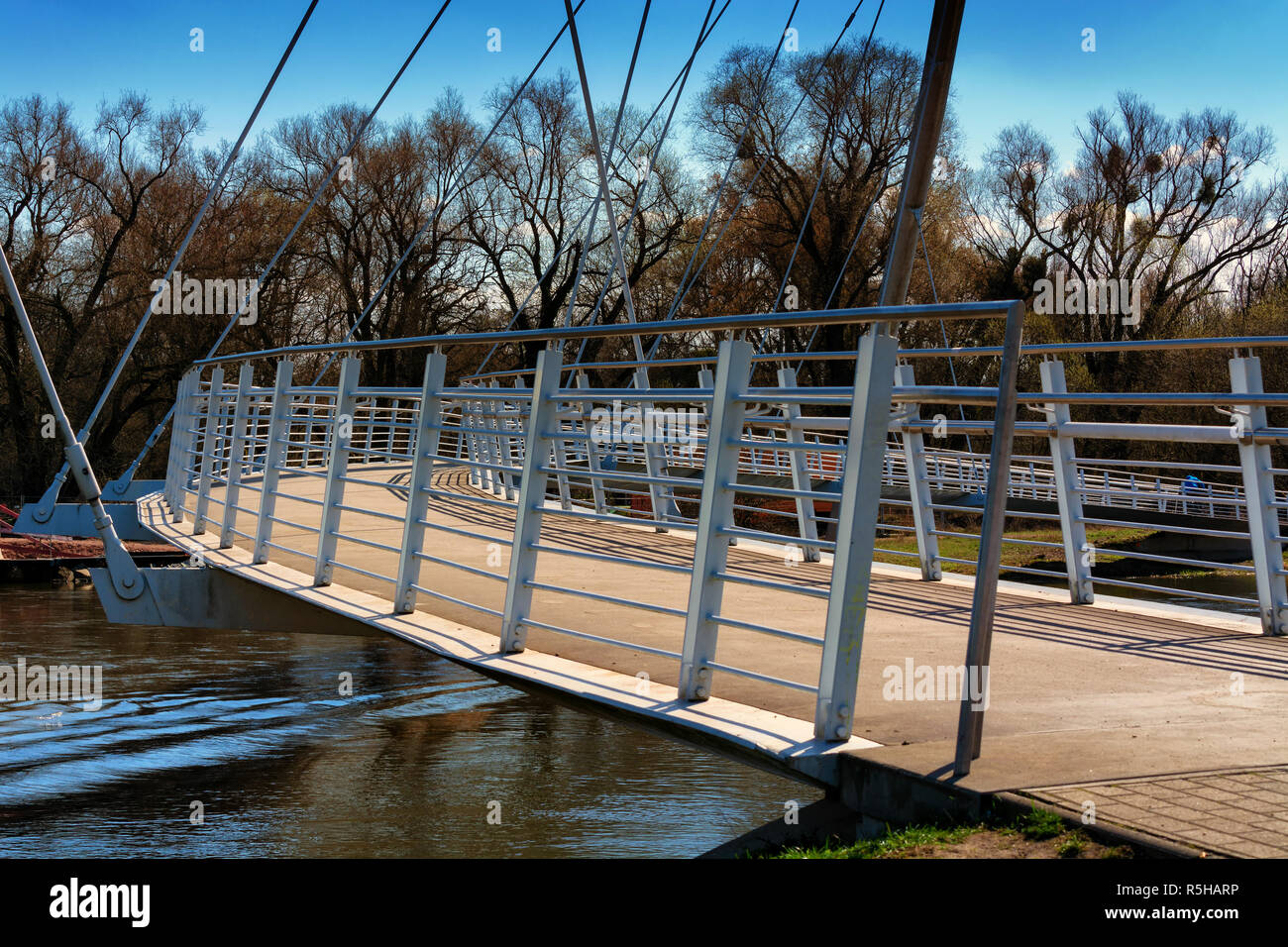 detail of a modern pedestrian bridge Stock Photo - Alamy