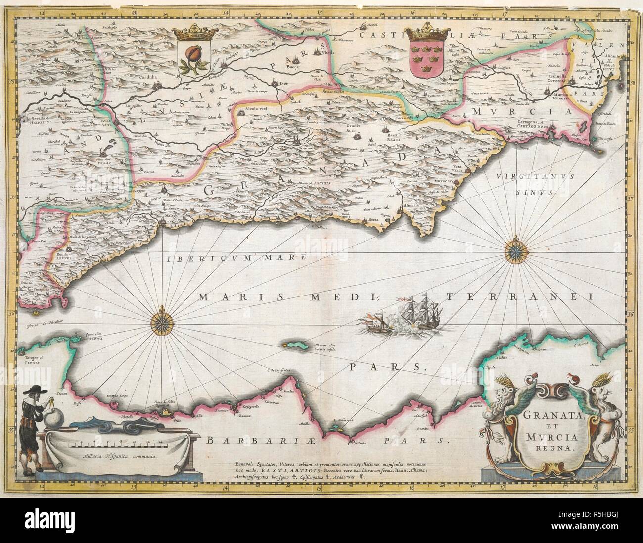 Spain map 17th century hi-res stock photography and images - Alamy