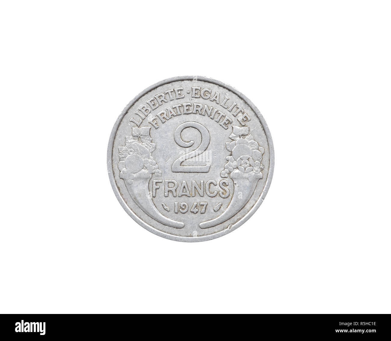 Reverse of 2 Franc coin made by France Stock Photo - Alamy