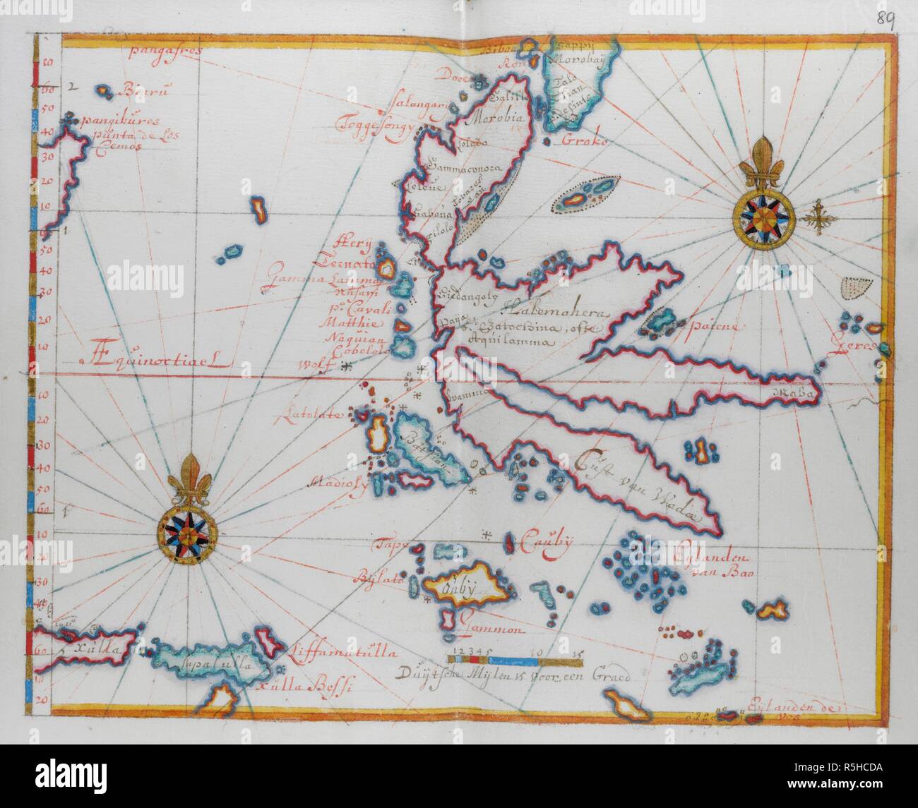 Molucca (Maluku) Islands, E. Indies, Indonesia. DUTCH PORTOLANO ...