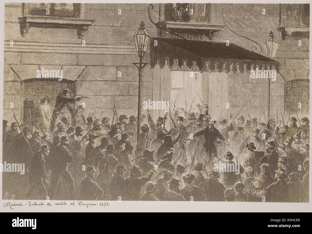 GRABADO-INTENTO DE ASALTO AL CONGRESO-MADRID 1873-Nº INV 18816 ...