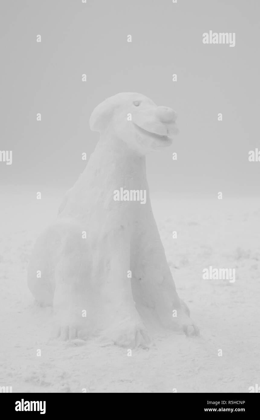 Funny winter snowman in Black and White Stock Photos & Images - Alamy