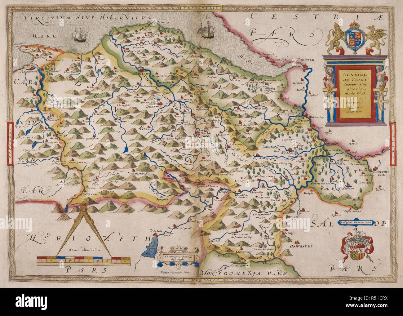 Map of Denbighshire and Flintshire. Denbigh ac Flint ... comitatuum ...