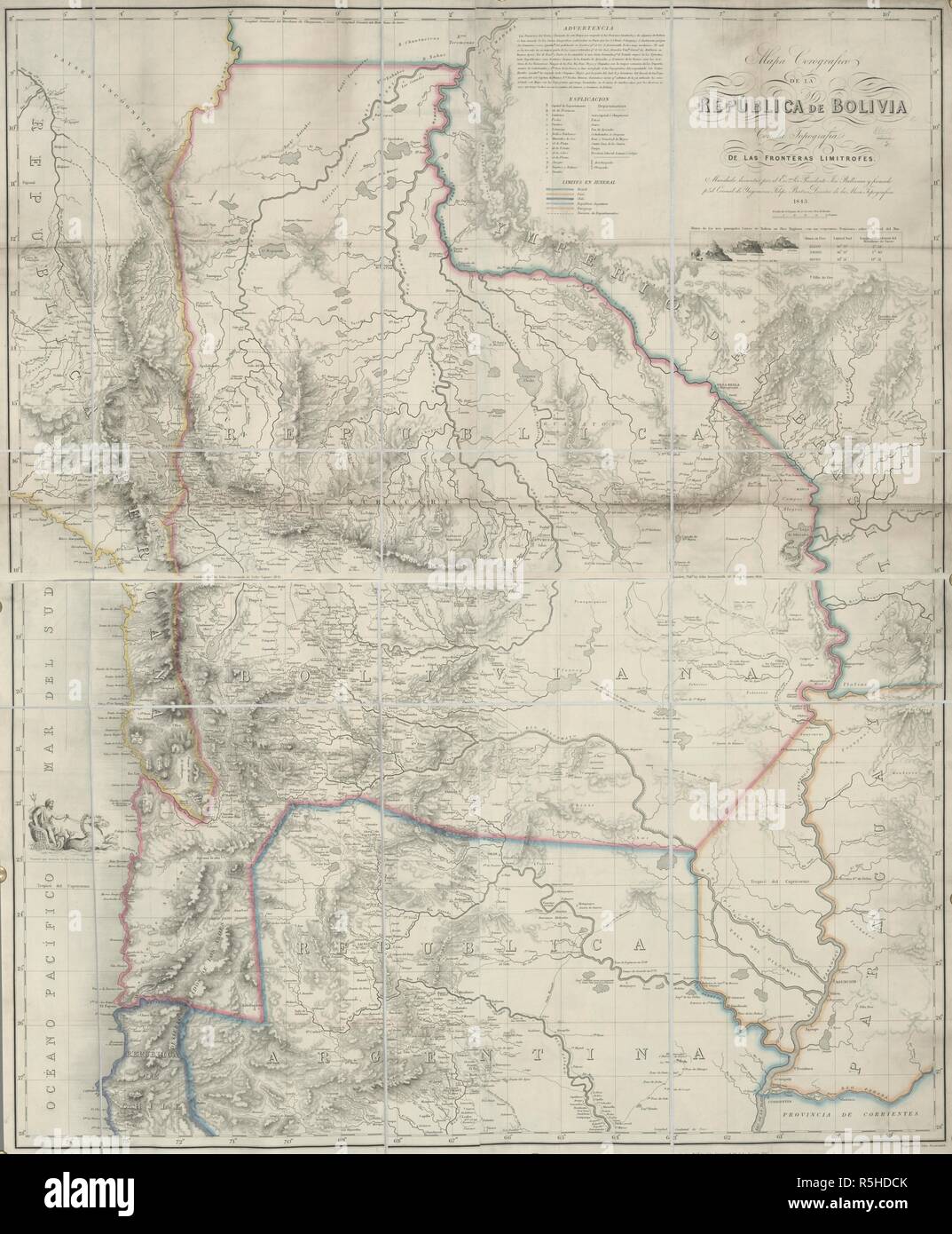 Bolivia. Mapa Corografico de la RepÃºblica de Bolivia con la. London ...