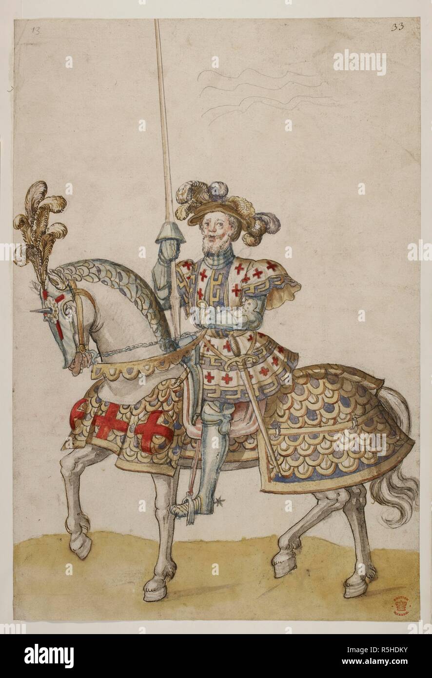 A mounted knight with lance. S. Netherlands (?), early 16th century ...