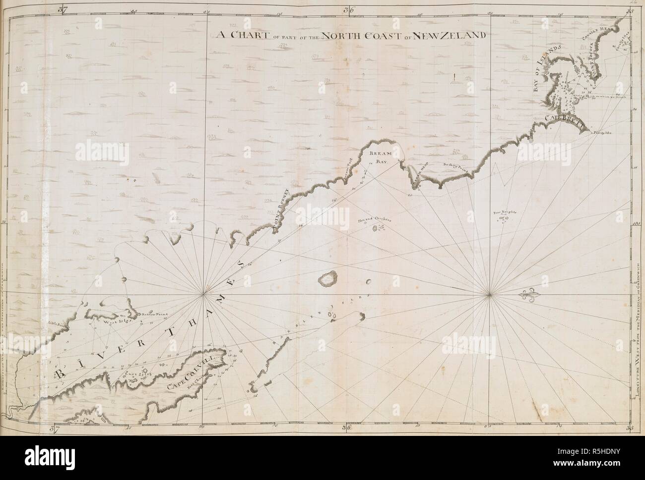 James cook new zealand map hi-res stock photography and images - Alamy