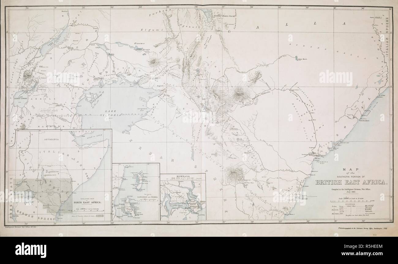British east africa map hi-res stock photography and images - Alamy